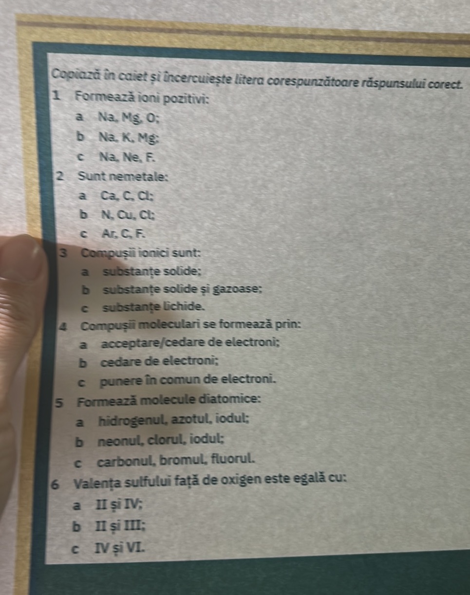 1 Formează ioni pozitivi: a Na, Mg, O; b | StudyX