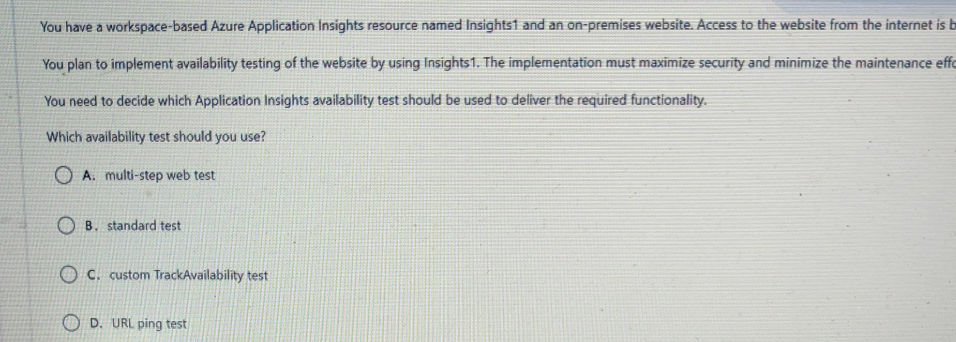 You have a workspace-based Azure Application | StudyX