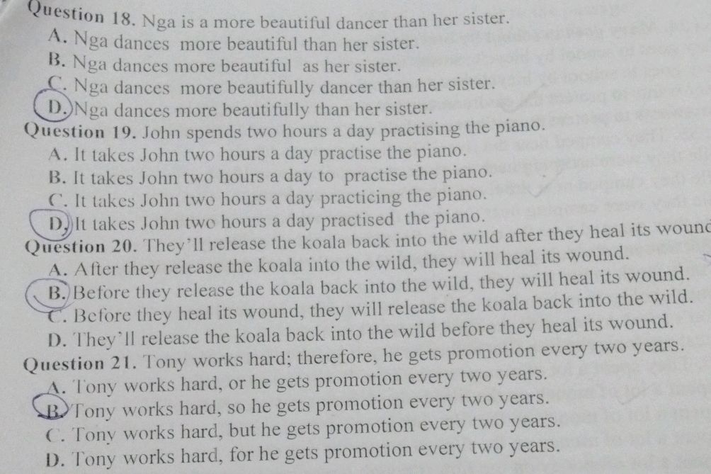 Question 18. Nga is a more beautiful dancer | StudyX