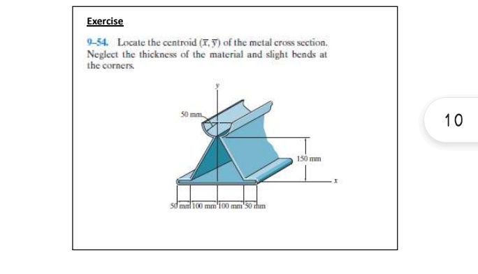Exercise 9-54. Locate the centroid (x̄, ȳ) | StudyX