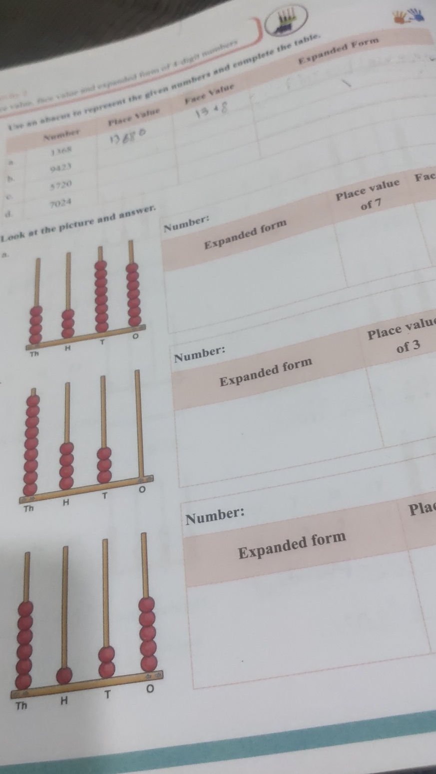 Use an abacus to represent the given numbers | StudyX