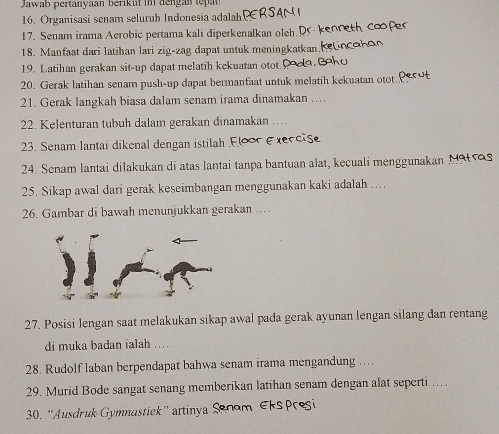 16. Organisasi senam seluruh Indonesia | StudyX