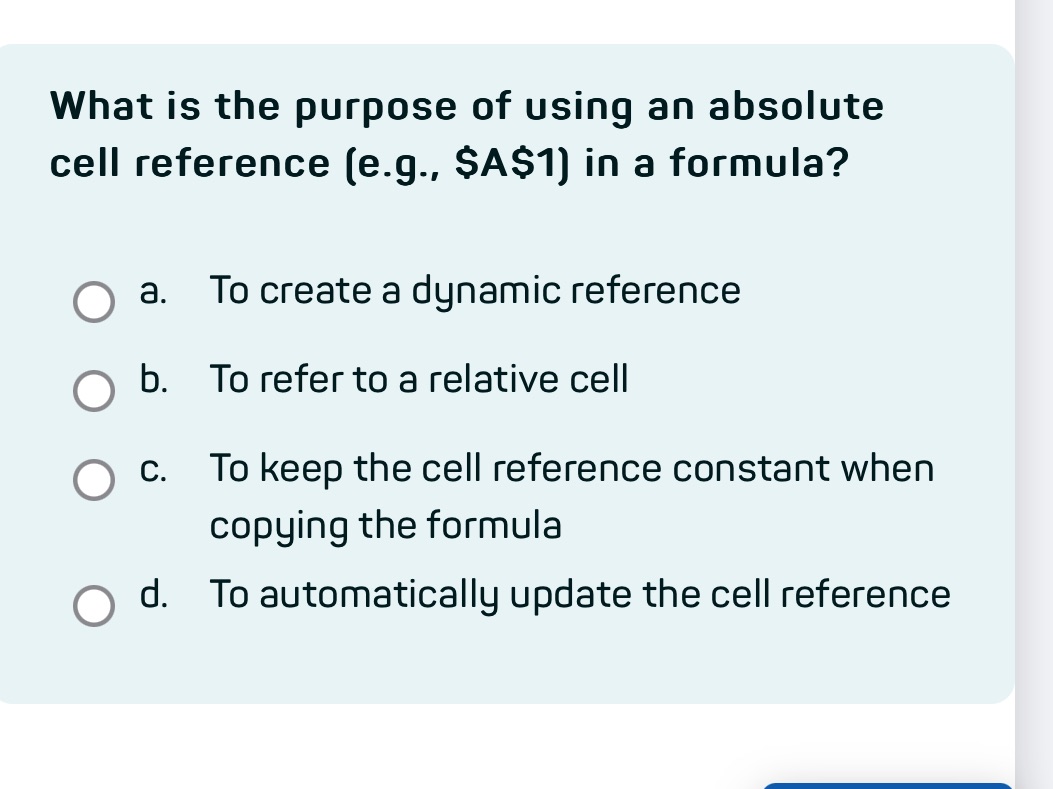 What is the purpose of using an absolute | StudyX