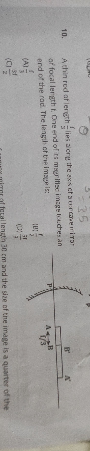 10. A thin rod of length \( {f}{3}\) lies | StudyX