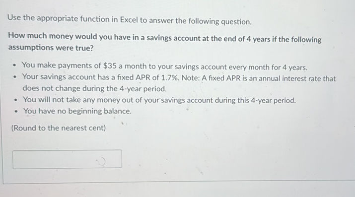 Use the appropriate function in Excel to