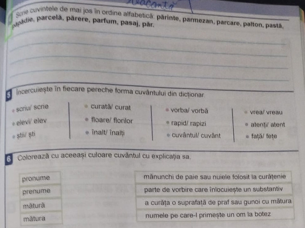 Scrie cuvintele de mai jos în ordine | StudyX