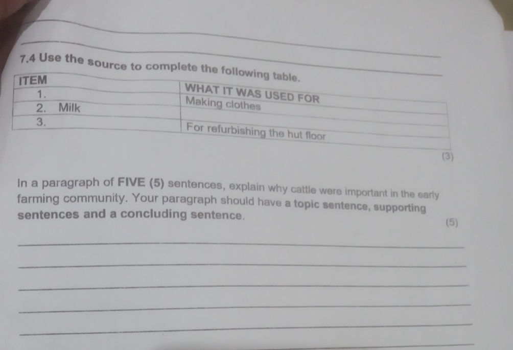7.4 Use the source to complete the following | StudyX