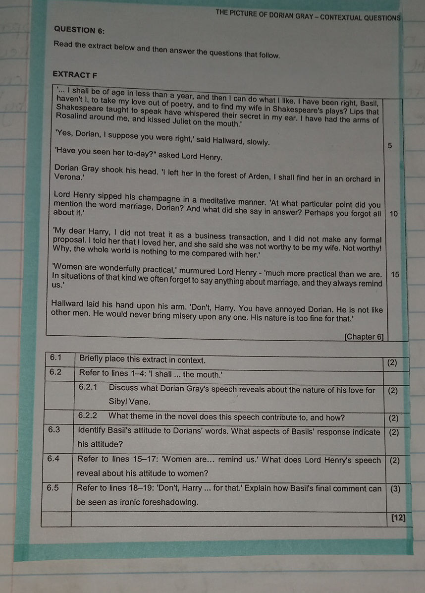 QUESTION 6: Read the extract below and then | StudyX