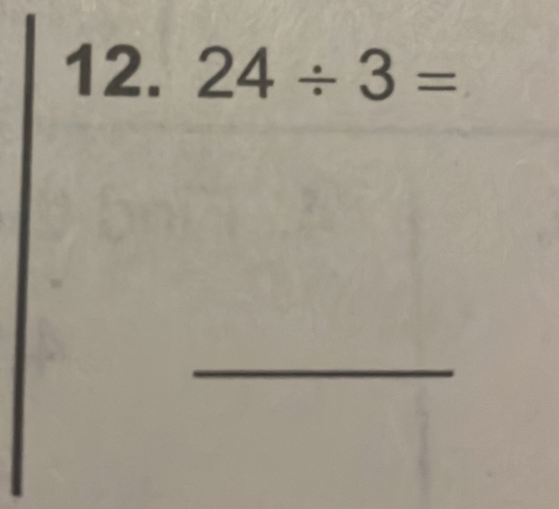 Division problem: 24 divided by 3 | StudyX