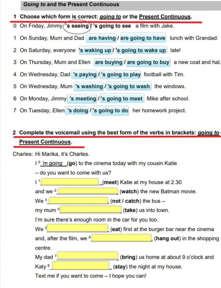1 Choose which form is correct: going to or | StudyX