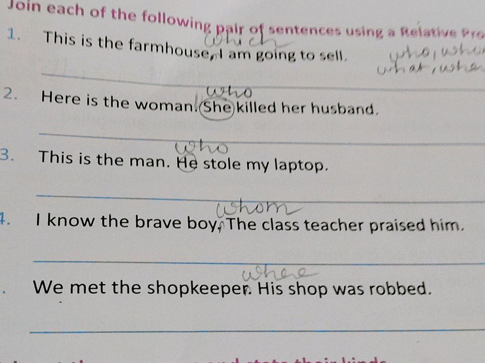 Join each of the following pair of sentences | StudyX