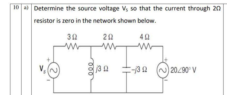 Determine the source voltage $V_s$ so that | StudyX