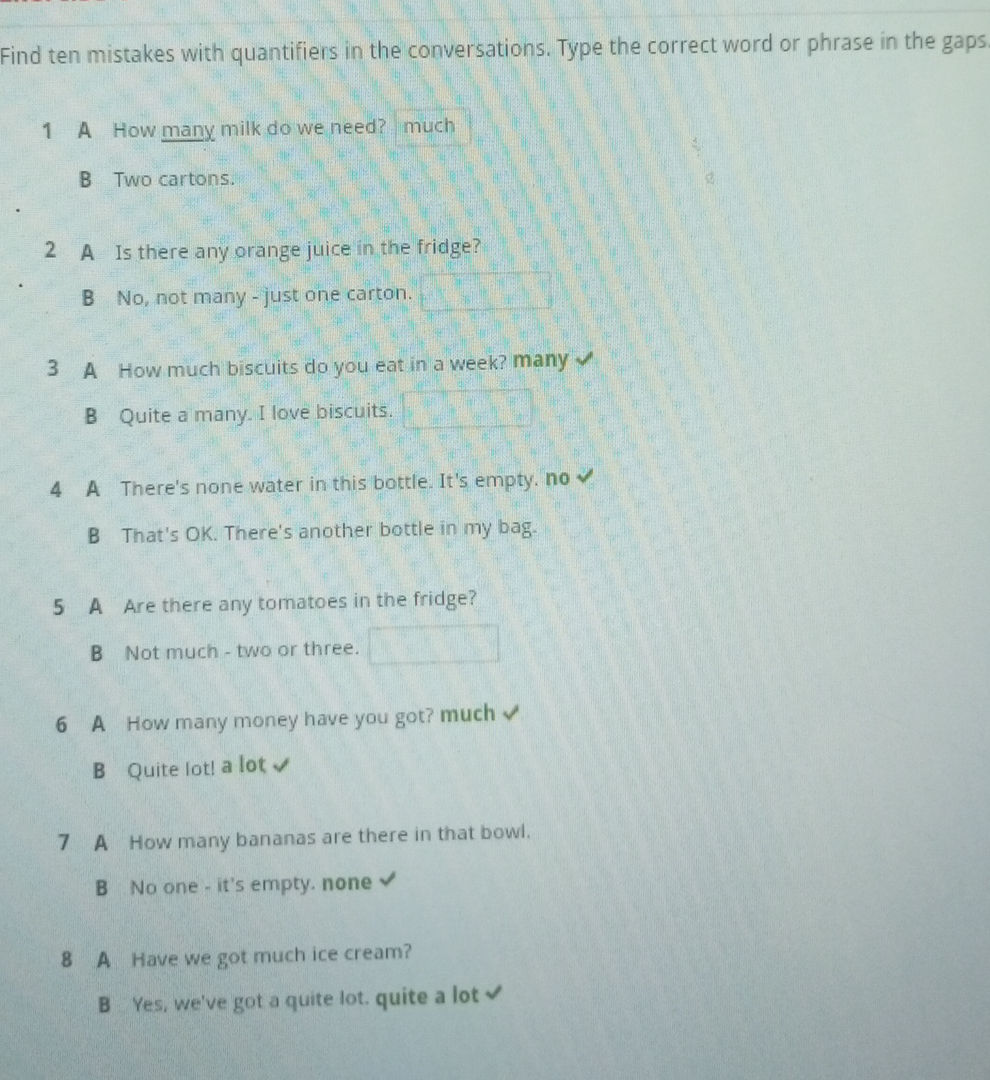 Find ten mistakes with quantifiers in the | StudyX