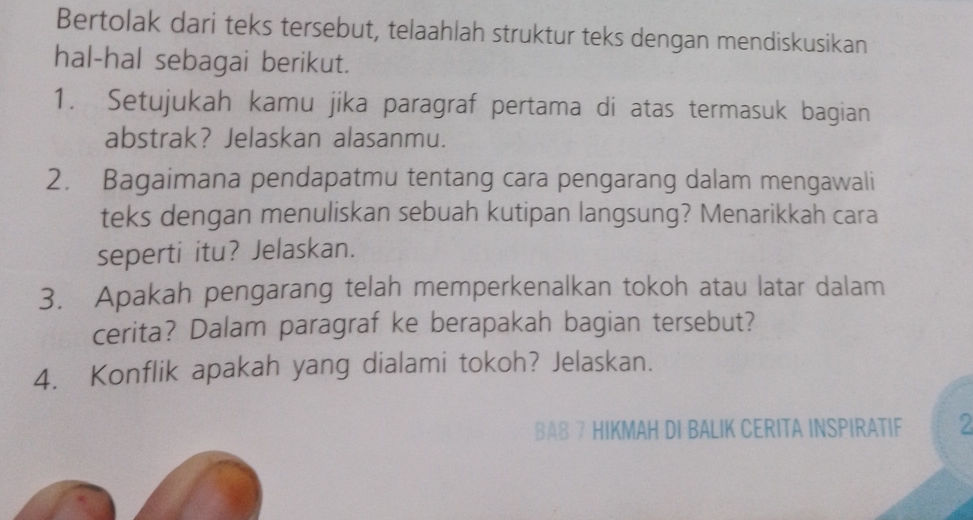 1. Setujukah kamu jika paragraf pertama di | StudyX