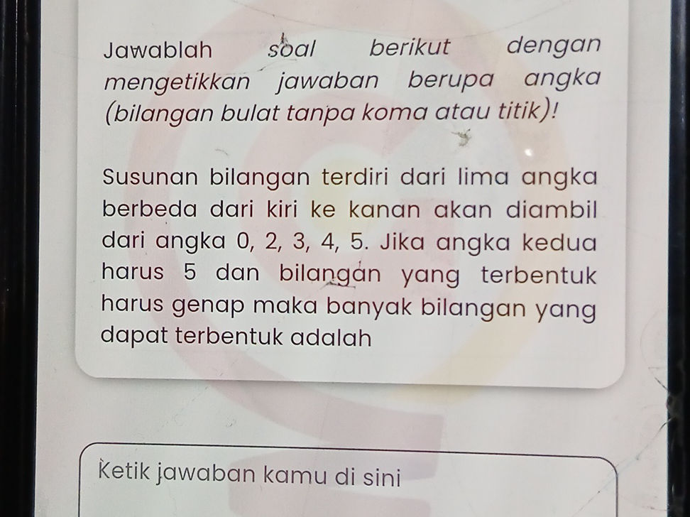 Susunan bilangan terdiri dari lima angka | StudyX