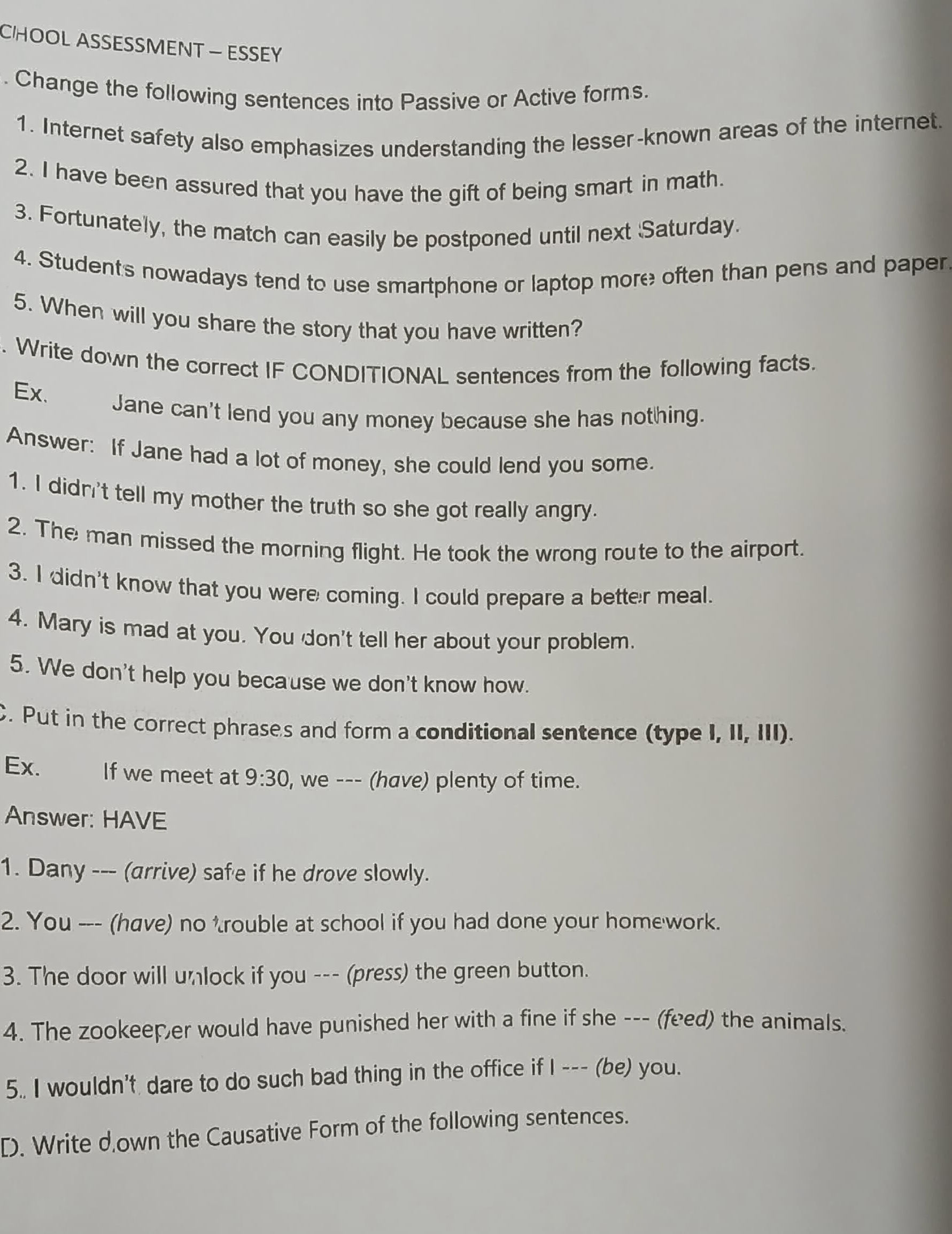 Change the following sentences into Passive | StudyX