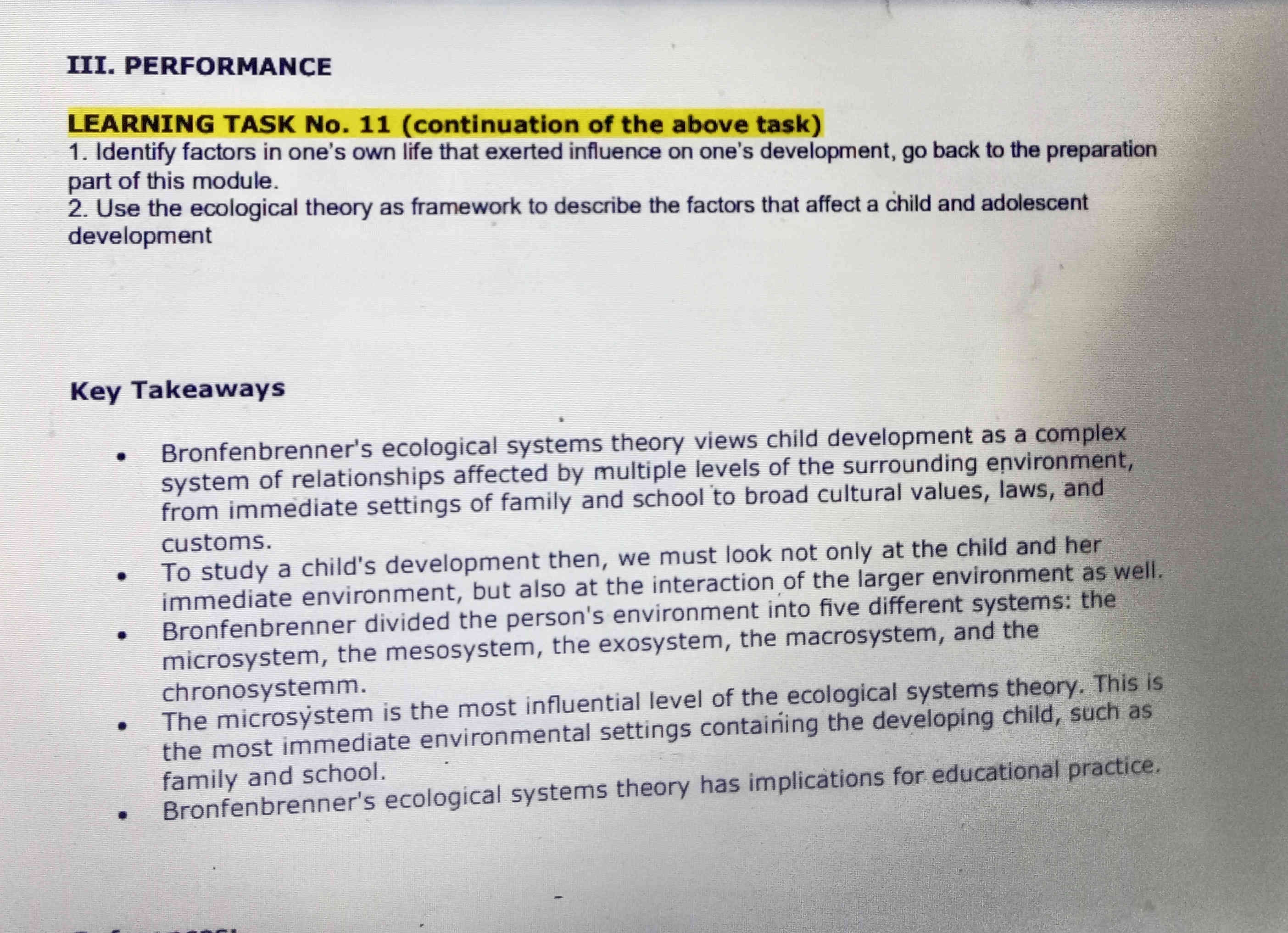 LEARNING TASK No. 11 (continuation of the | StudyX