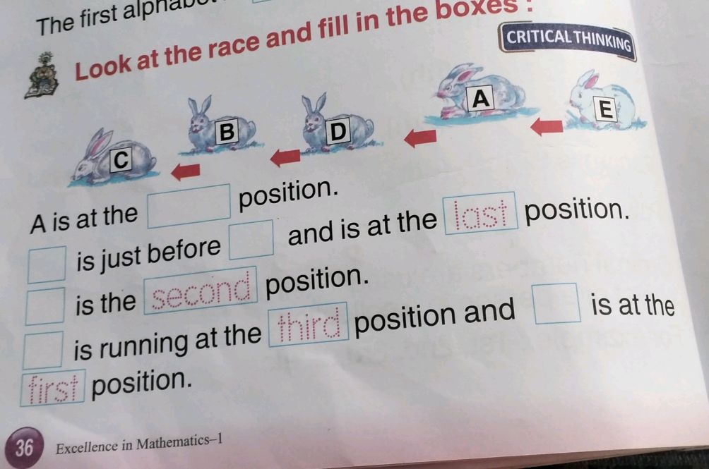 Look at the race and fill in the boxes: A | StudyX