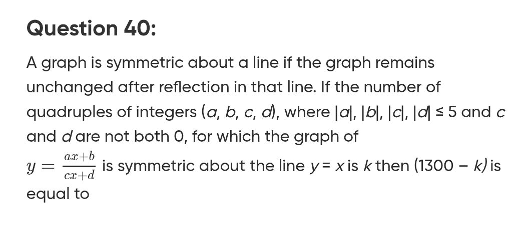 Question 40: A graph is symmetric about a | StudyX