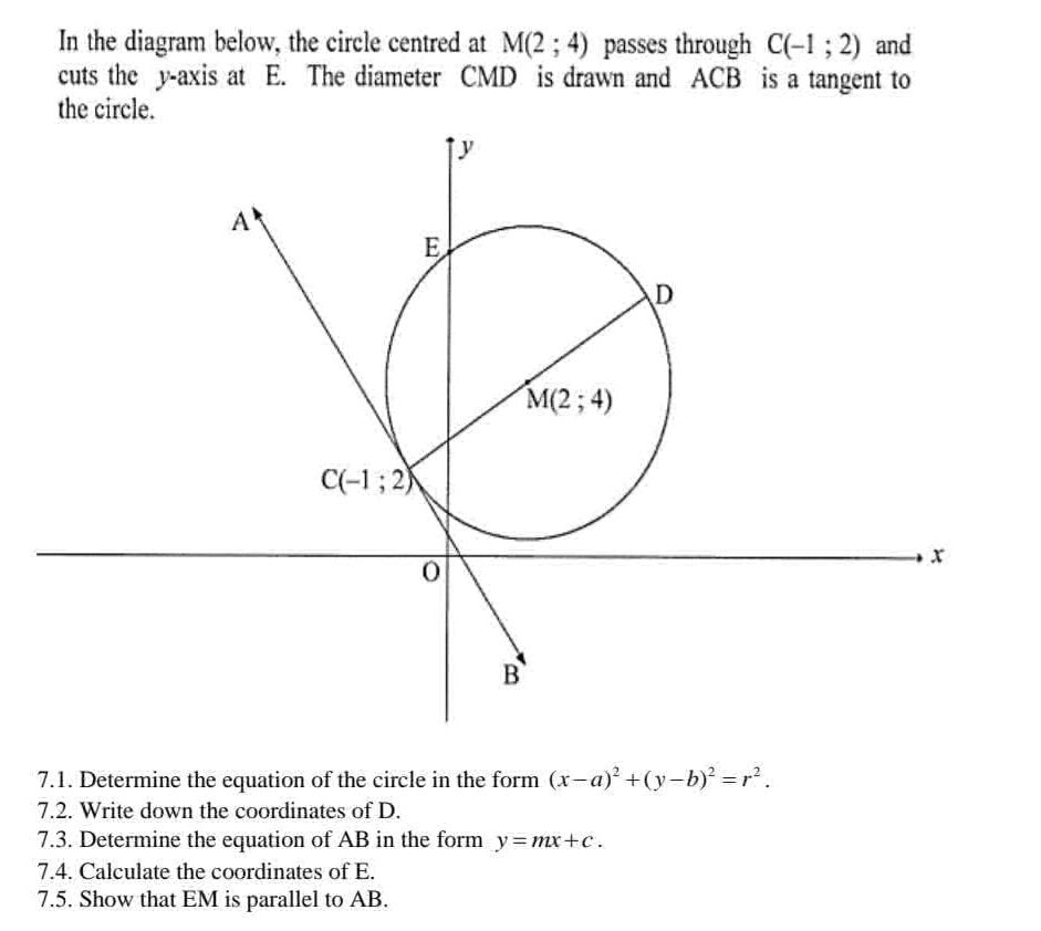 In the diagram below, the circle centred at | StudyX