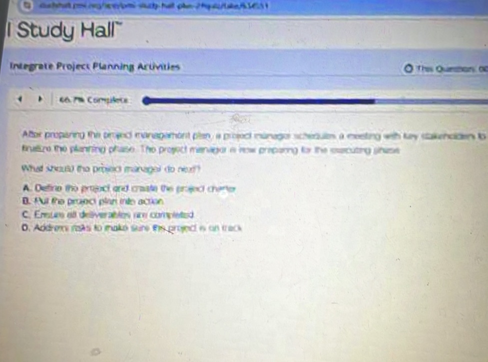 After preparing the project management plan, | StudyX