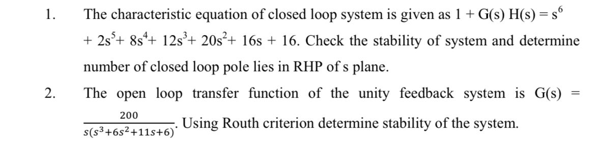 1. The characteristic equation of closed | StudyX