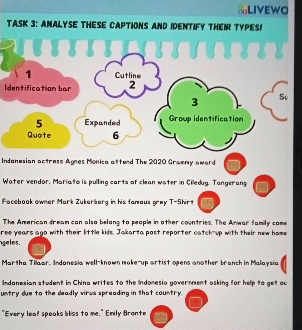 TASK 3: ANALYSE THESE CAPTIONS AND IDENTIFY | StudyX