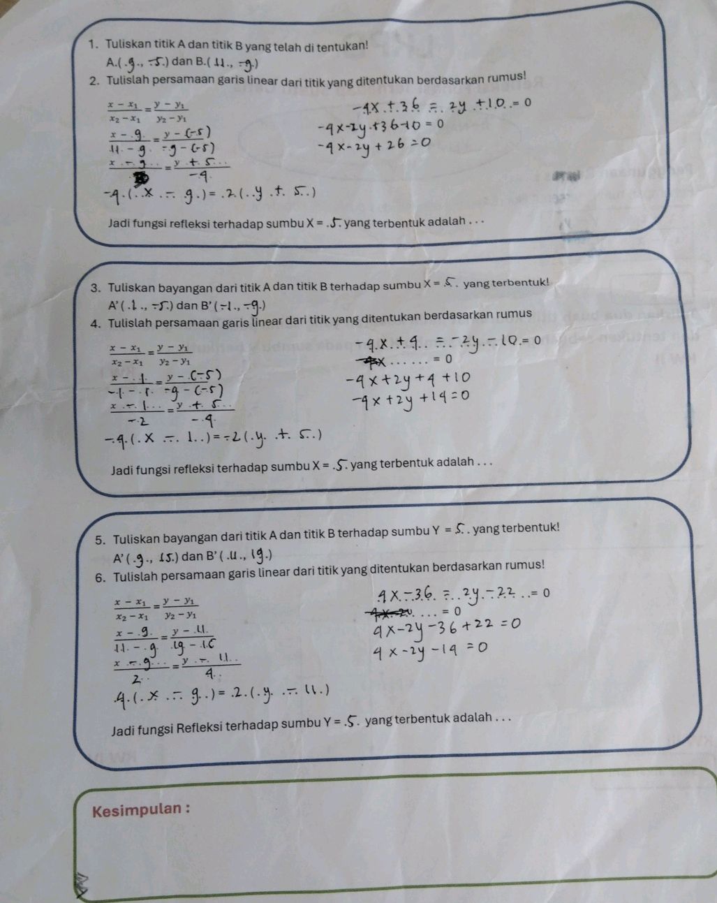 1. Tuliskan titik A dan titik B yang telah | StudyX
