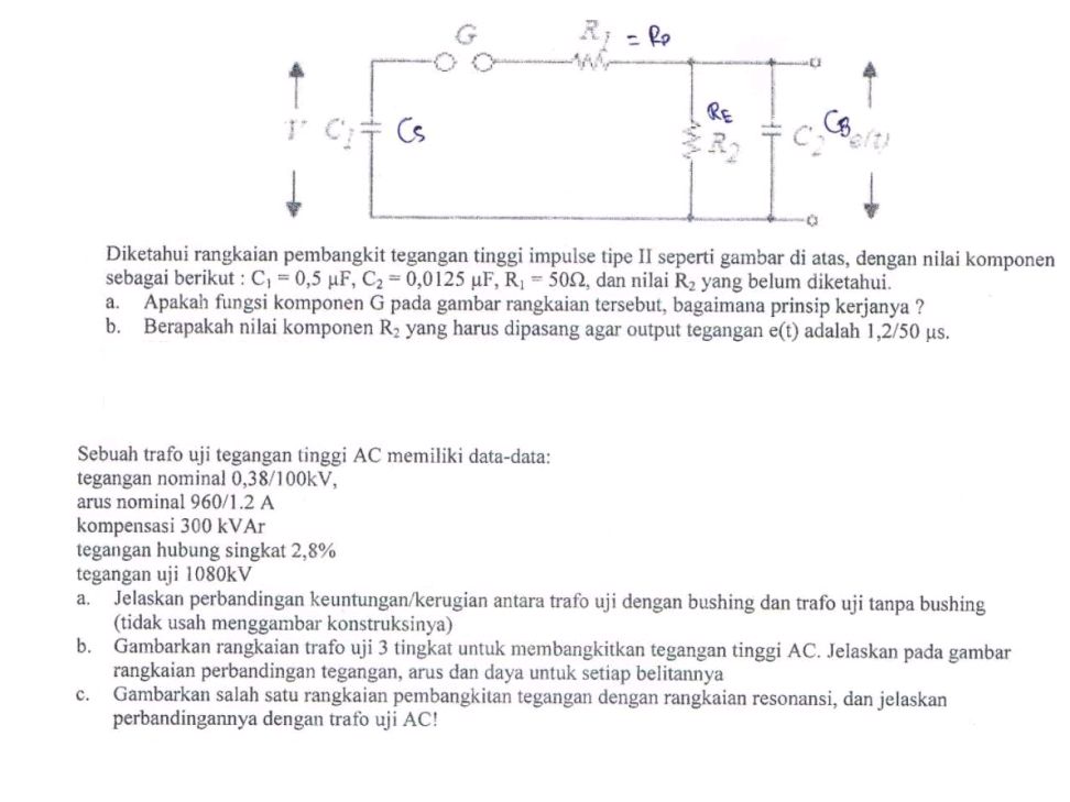 Diketahui rangkaian pembangkit tegangan | StudyX
