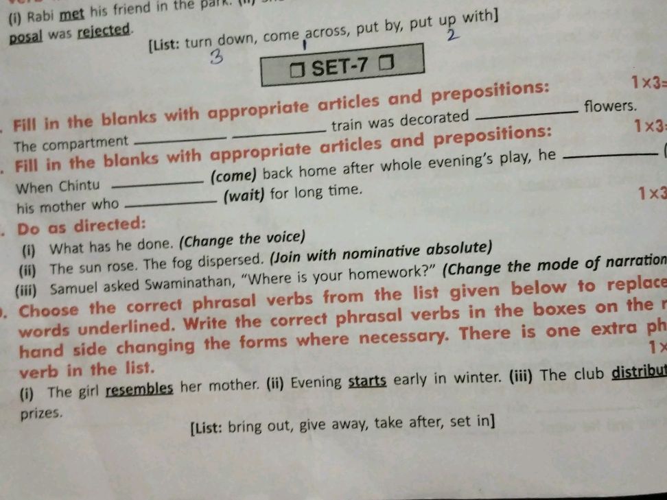 4. Fill in the blanks with appropriate | StudyX