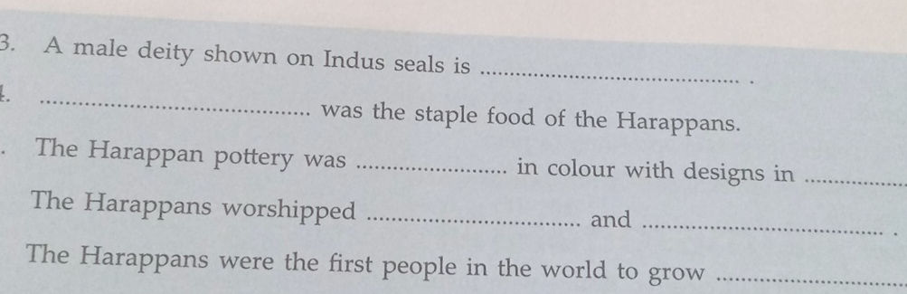 3. A male deity shown on Indus seals is | StudyX