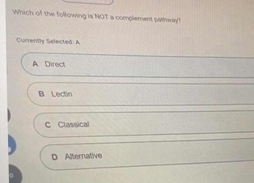Which of the following is NOT a complement | StudyX