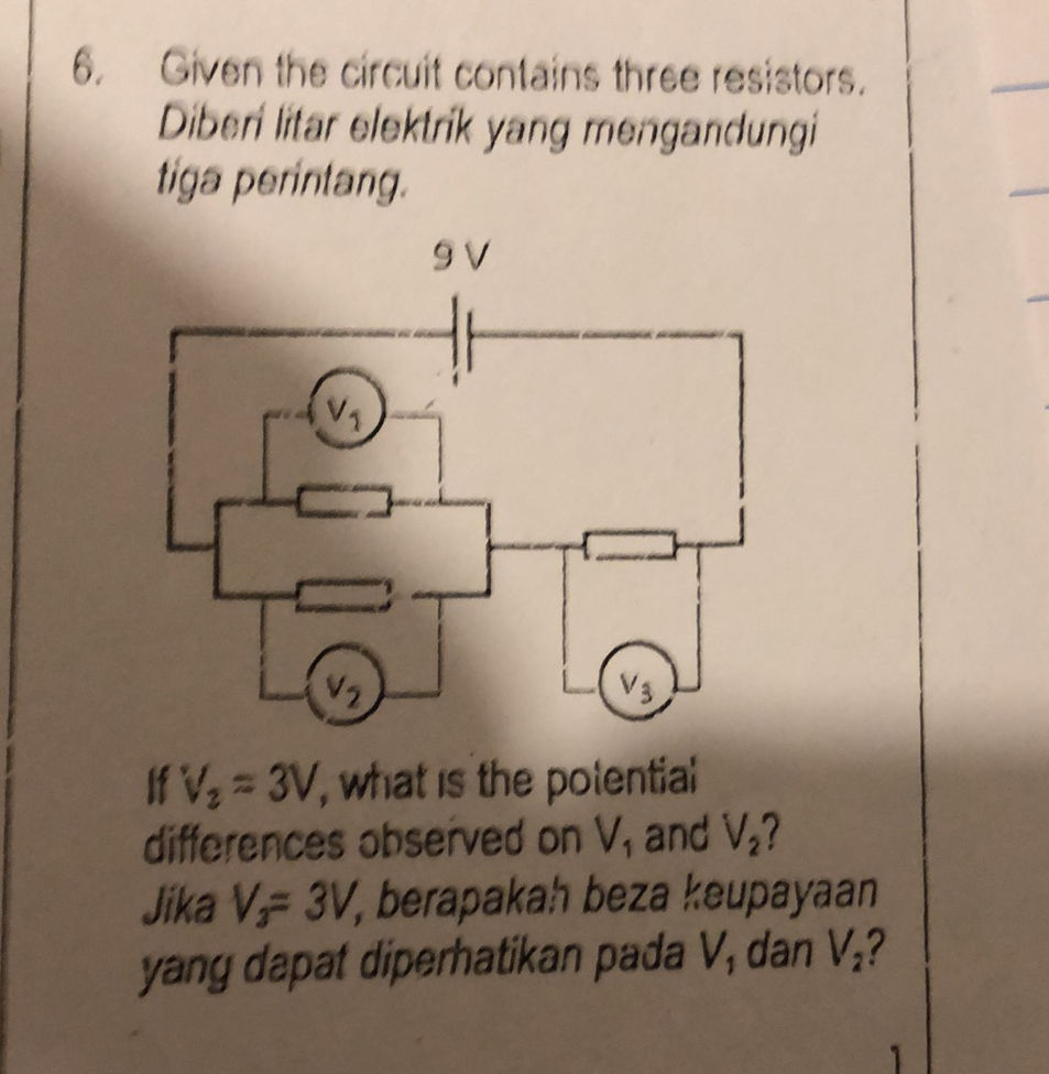 Given the circuit contains three resistors. | StudyX