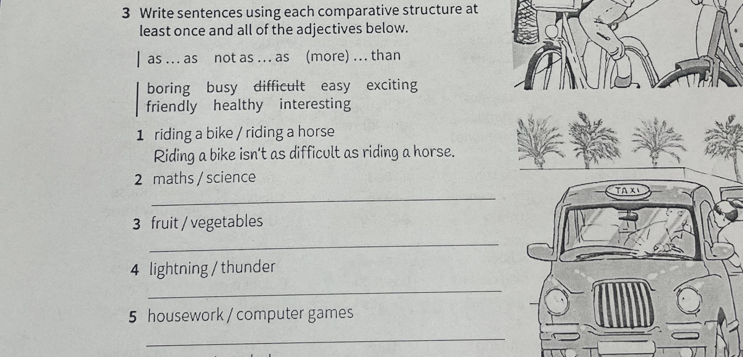 3 Write sentences using each comparative | StudyX