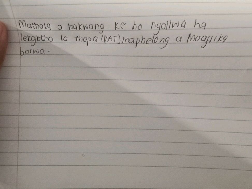 Mathata a bakwang ke ho nyollwa ha lexgretho | StudyX