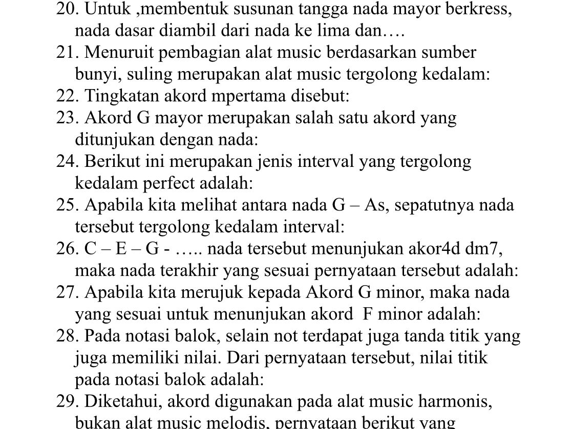 20. Untuk, membentuk susunan tangga nada | StudyX