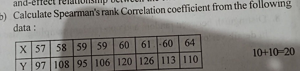 Calculate Spearman's rank Correlation | StudyX