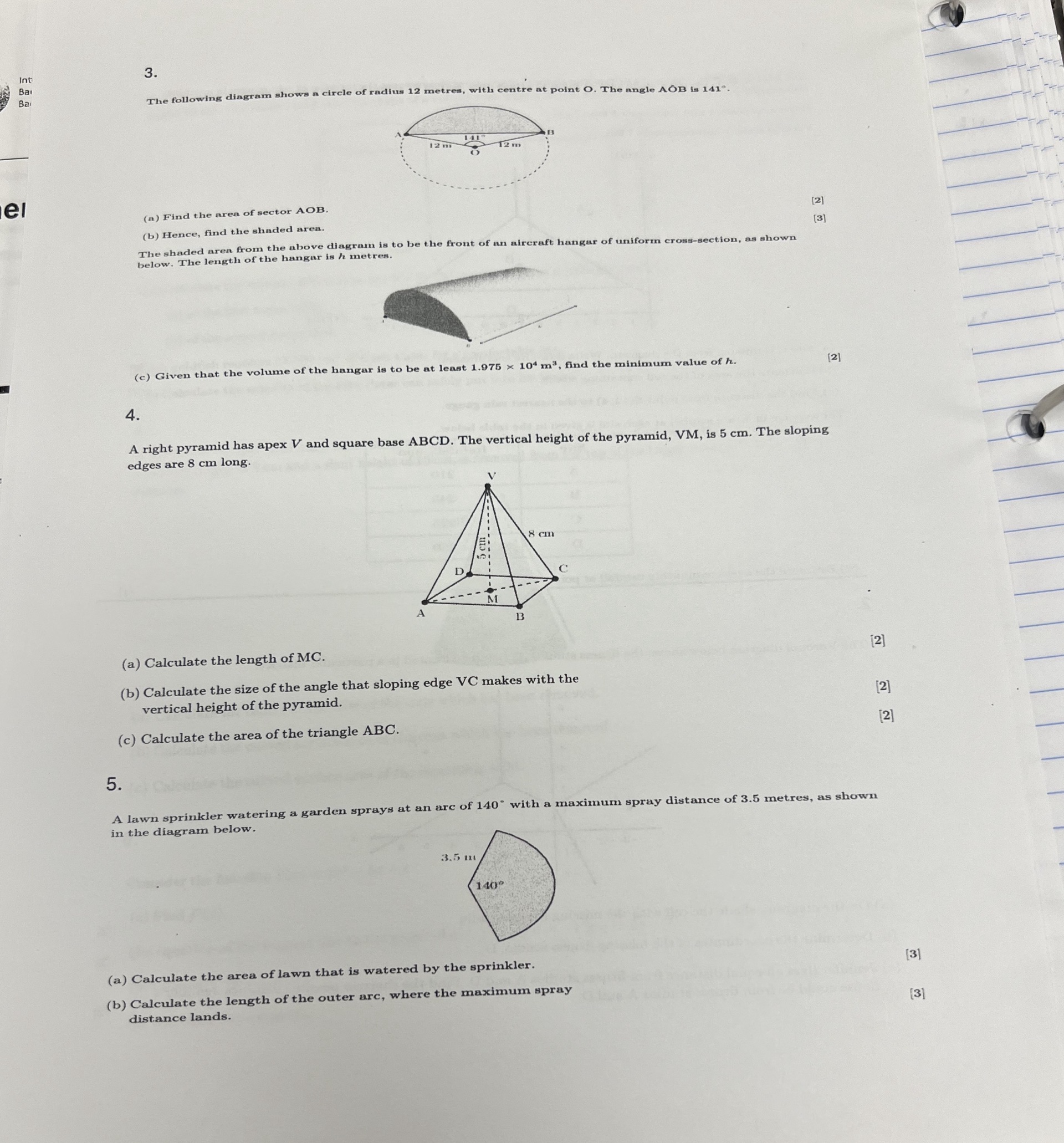 3. The following diagram shows a circle of | StudyX