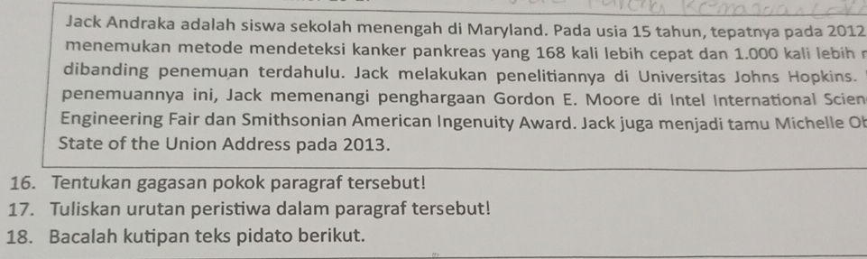 16. Tentukan gagasan pokok paragraf | StudyX