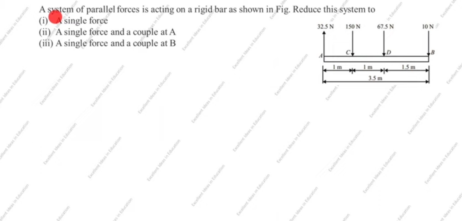 A system of parallel forces is acting on a | StudyX