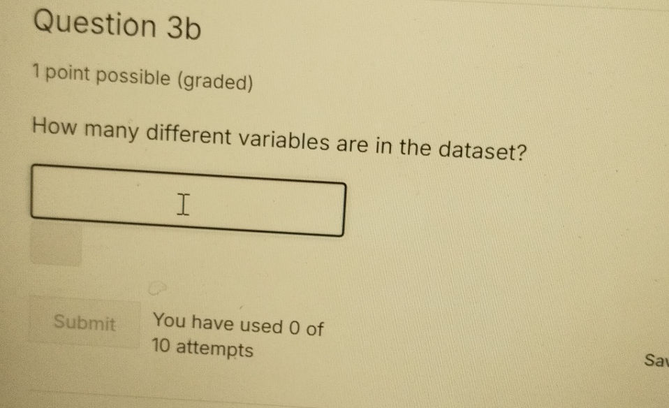 How many different variables are in the | StudyX