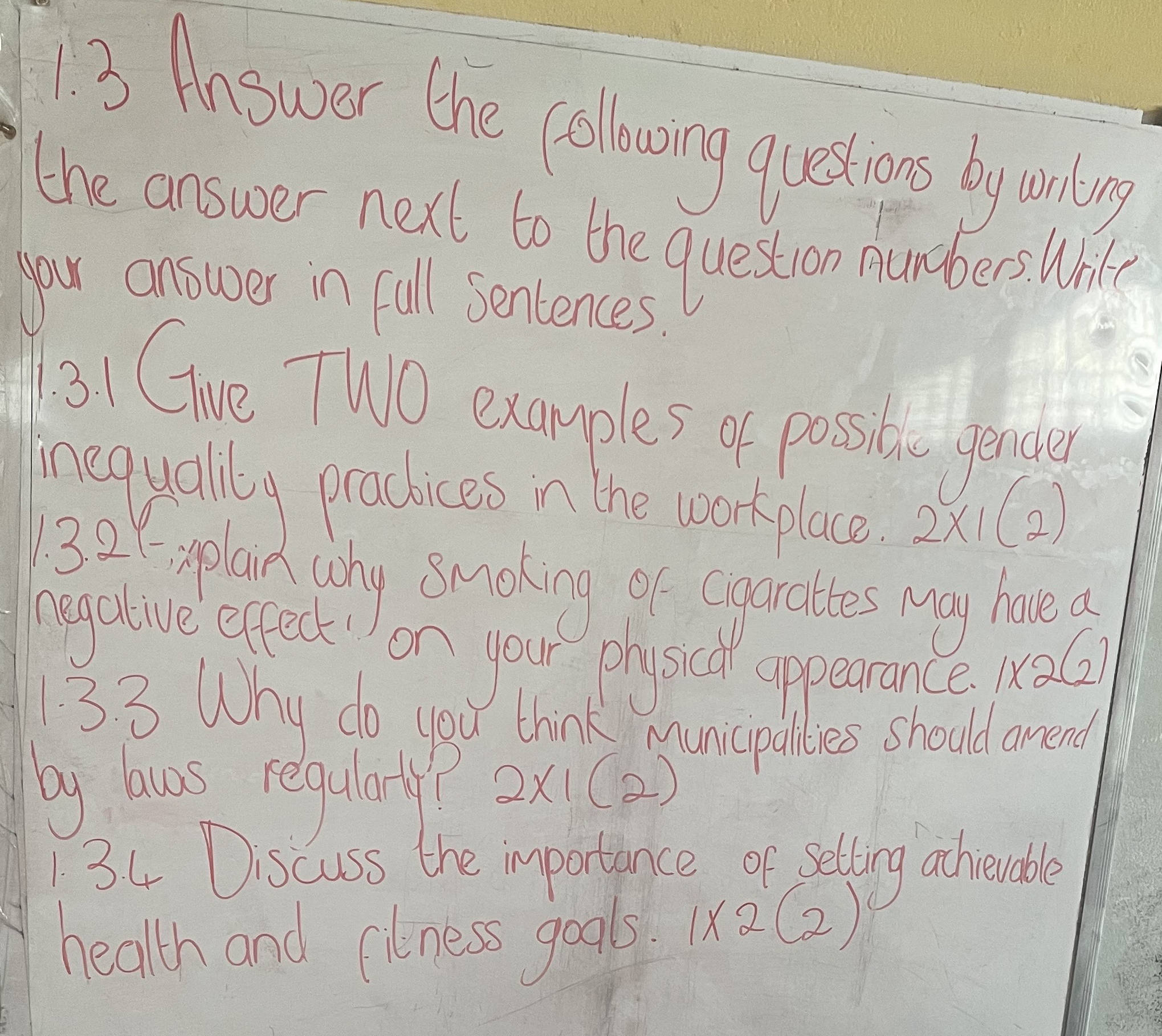 1.3 Answer the following questions by | StudyX