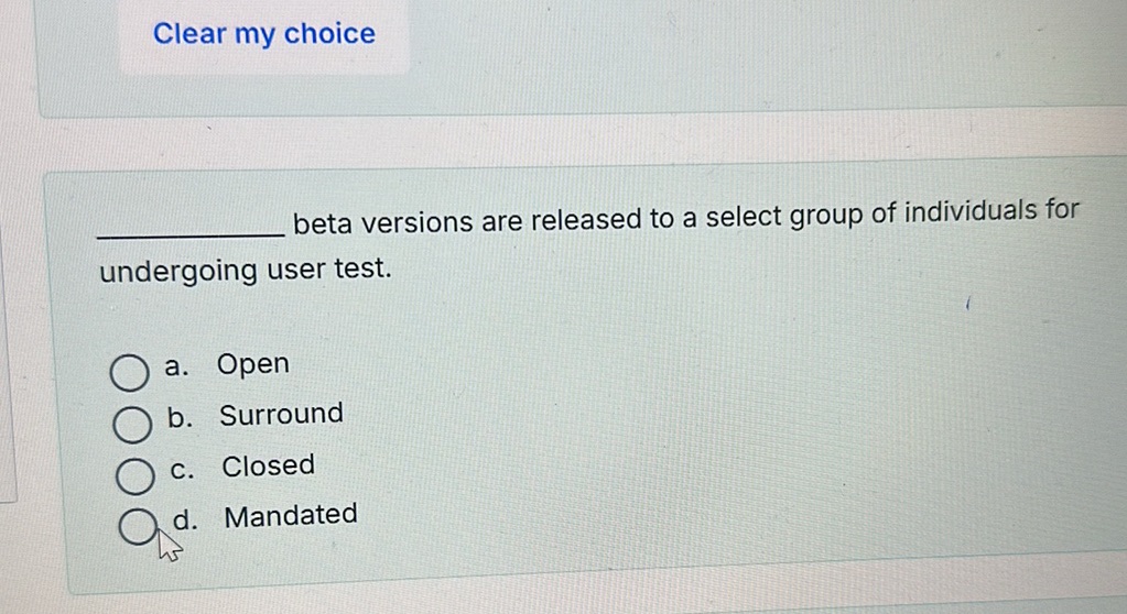 beta versions are released to a | StudyX