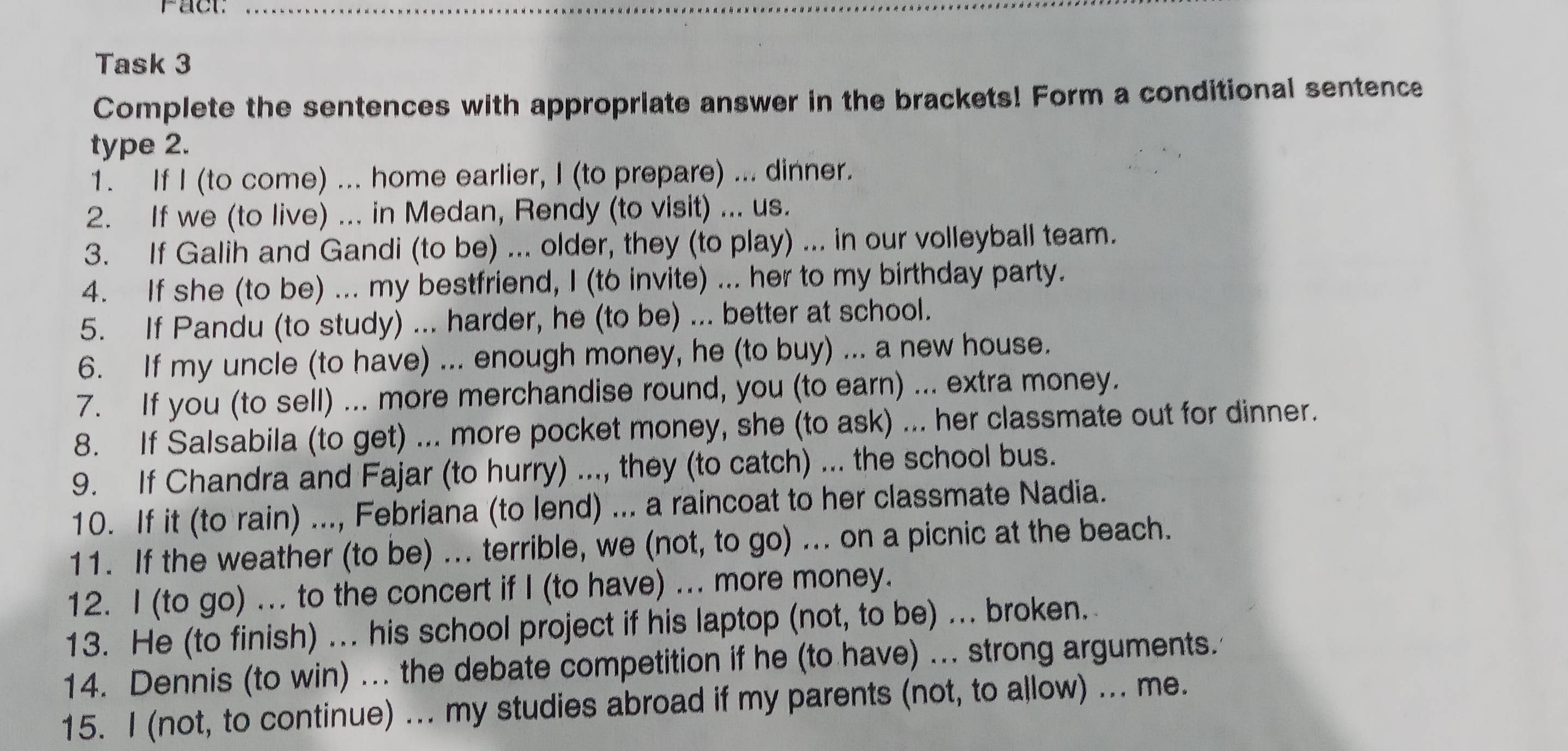 Task 3 Complete the sentences with | StudyX