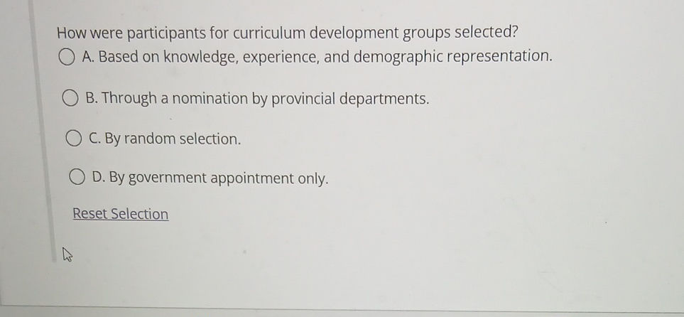 How were participants for curriculum