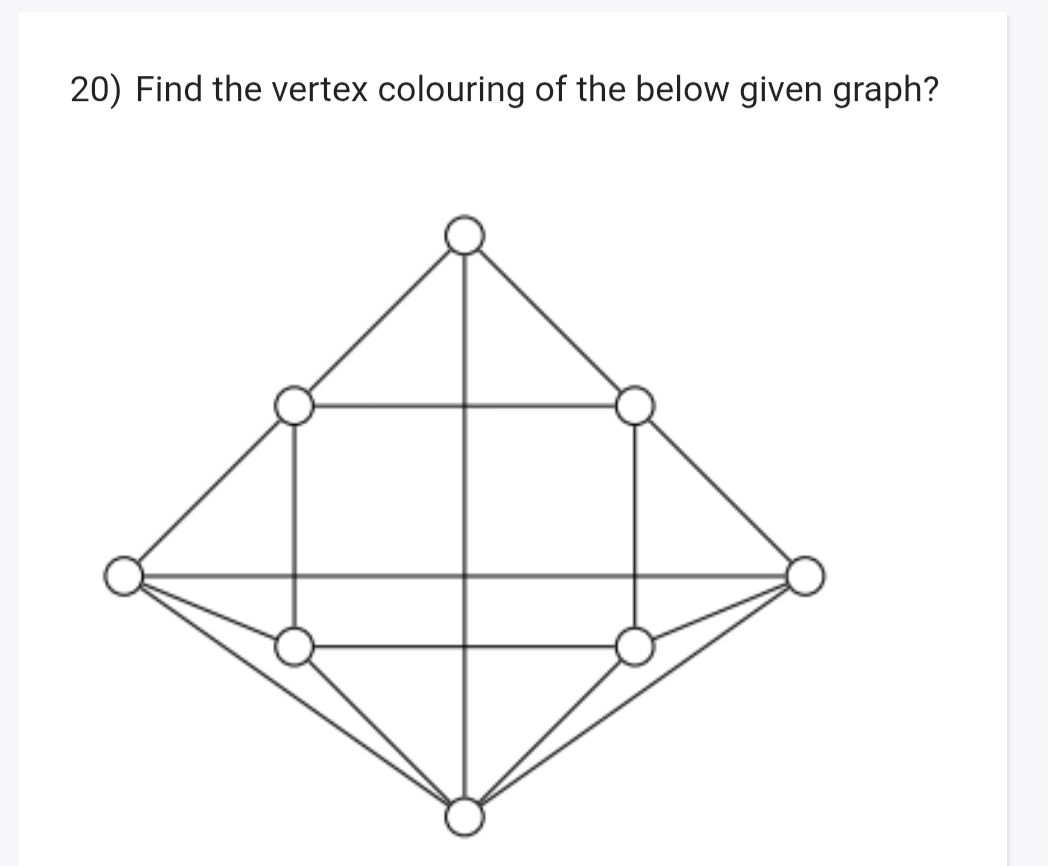 20) Find the vertex colouring of the below | StudyX