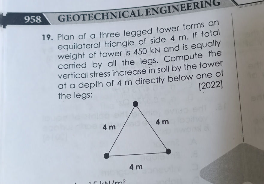 19. Plan of a three legged tower forms an | StudyX