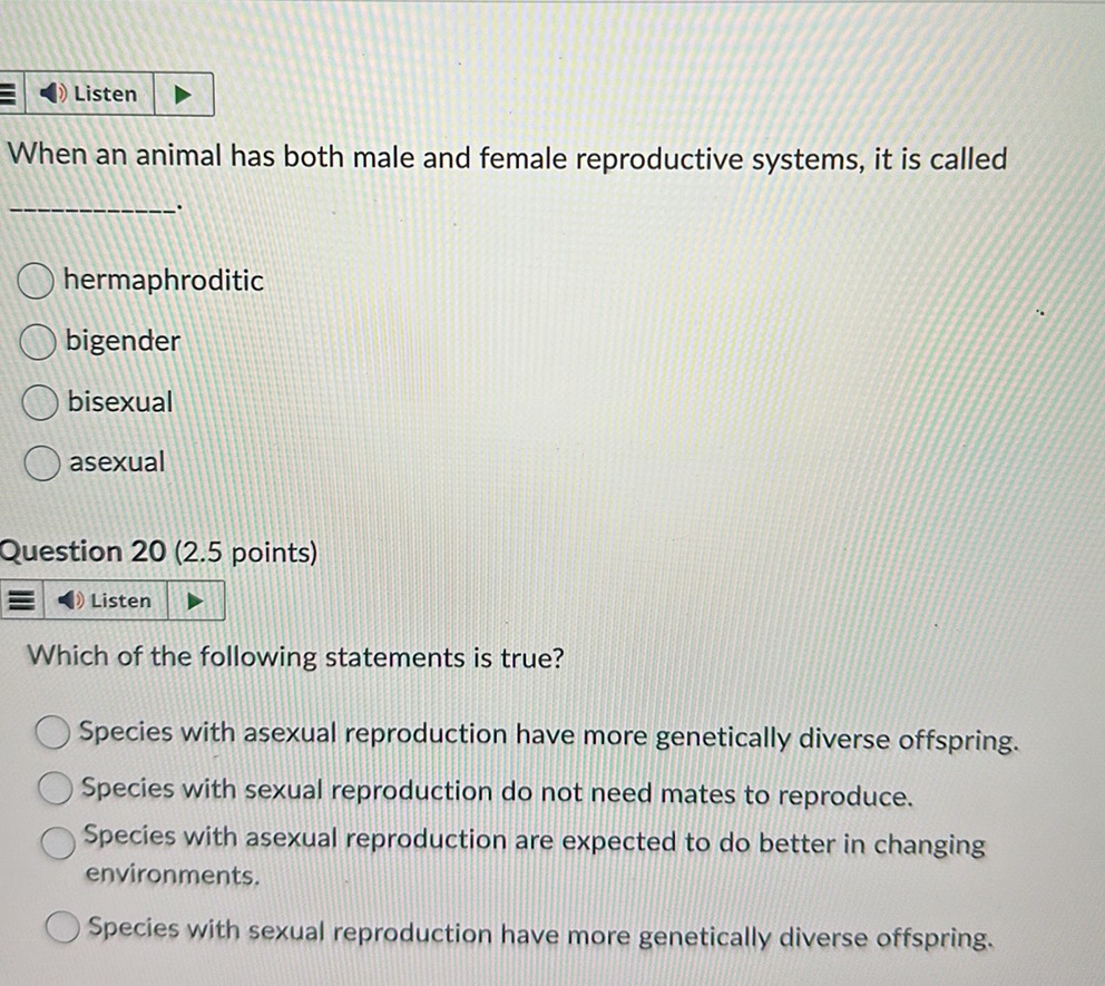When an animal has both male and female | StudyX