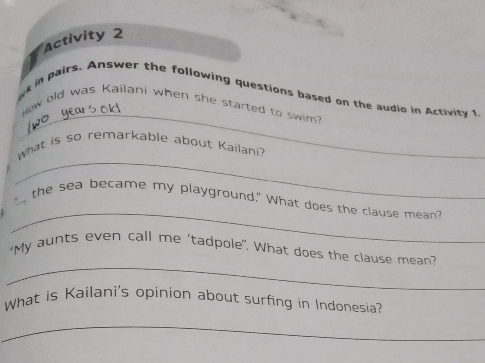 How old was Kailani when she started to | StudyX