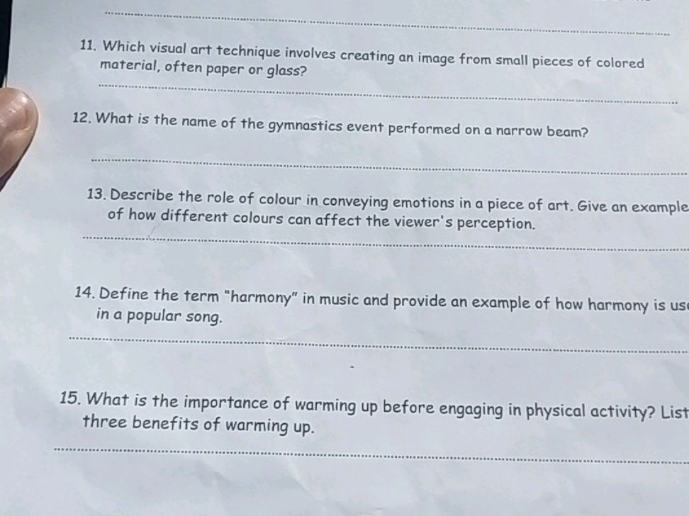 11. Which visual art technique involves | StudyX
